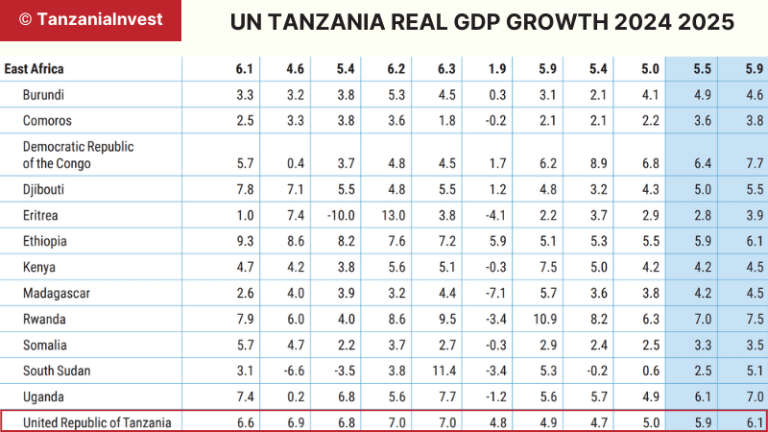 UN Forecasts Tanzania's GDP Growth at 5.9% in 2024, East Africa Fastest ...